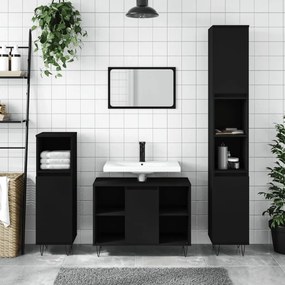 vidaXL Koupelnová skříňka 30x30x100 cm kompozitní dřevo [831562] Barva: Černá