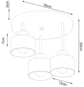 Stropní svítidlo Savar, 3x černé kovové stínítko