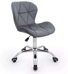 LuxuryForm DESIGN Otočná židle LIVIO VELUR na stříbrné podstavě s kolečky - tmavě šedá