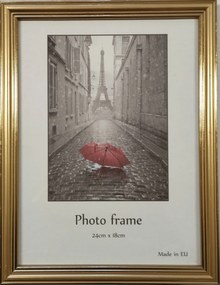 Bondecor Fotorám dřevěný hnědozlatý - frézovaný Velikost: 15x21