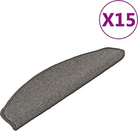 Schodové rohože 15 ks 65 x 21 x 4 cm šedé, půlkulaté, velké 149854