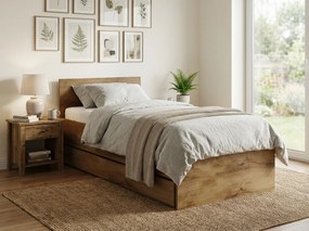 Postel ELISA 90 x 200 cm, dub artisan Matrace: Matrace Coco Maxi 20 cm, Rošt: Bez roštu
