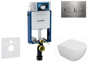 Geberit Kombifix - Set předstěnové instalace, klozetu Oudee a sedátka softclose, tlačítko Sigma20, nerez SANI15CA6100