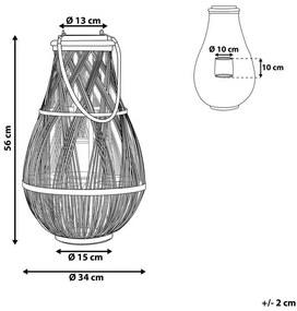 Proutěný lampion bílý 56 cm TONGA Beliani