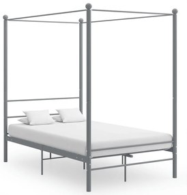Rám postele s nebesy šedý kovový 140 x 200 cm,  325062
