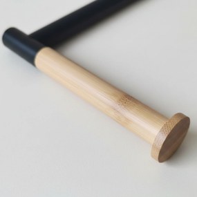 WC štětka s bambusovým držákem na toaletní papír ISME, 66 cm – černá