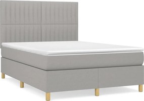 Box spring postel s matrací světle šedá 140 x 190 cm textil 3142489