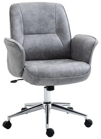 Kancelářská židle Vinsetto XXL ergonomická čalouněná židle výškově nastavitelná s funkcí houpání do nosnosti 120 kg Světle šedá | Aosom.de