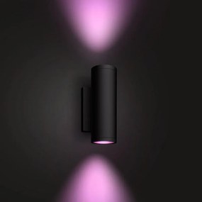 PH 17463/30/P7 HUE Appear SVÍTIDLO VENKOVNÍ NÁSTĚNNÉ LED RGBW 2x8W 1200lm IP44, černá - PHILIPS HUE (915005842801)