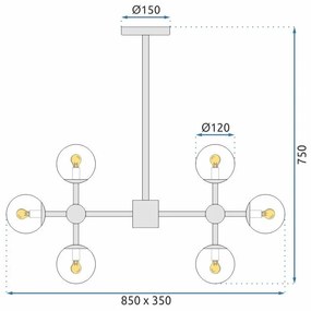 Stropní svítidlo APP269-8C černé