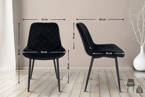 Jídelní židle Sowerby - samet - 4 ks | černé