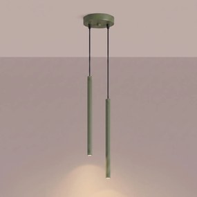 Sollux Lighting Závěsné svítidlo ARCHE 2P olivově zelené