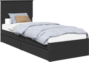 Postel s úložným prostorem Černá 75 x 190 cm Kompozitní dřevo 3410848