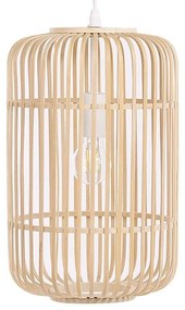 Závěsná bambusová lampa světlé dřevo AISNE Beliani
