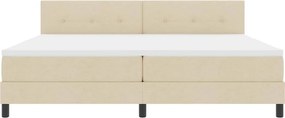 Postel s boxspringem s čelo Krémová 200 x 200 cm textil 3338718