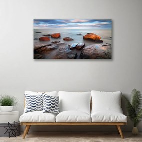 Obraz na plátně Kameny Moře Krajina 120x60 cm