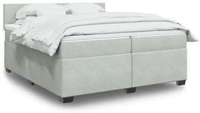 Box spring postel s matrací světle šedá 200x200 cm samet 3288696