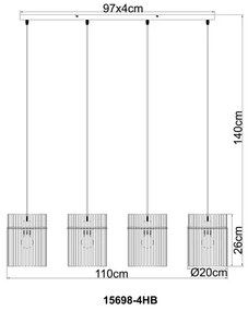 Globo 15698-4HB - Lustr na lanku GORLEY 4xE27/60W/230V