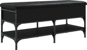 vidaXL Lavice s botníkem 102 x 42 x 45 cm kompozitní dřevo [835197] Barva: Černá
