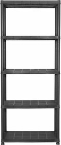 Úložný regál 5patrový černý 71 x 38 x 170 cm plast 147684