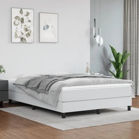 Box spring postel s matrací bílá 140 x 190 cm umělá kůže 3144256