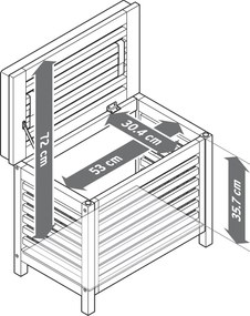 Tchibo - Sedací truhla z masivního dřeva se sedákem - barva: hnědá