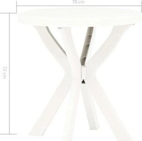 vidaXL Bistro stolek Ø 70 cm plast [48796] Barva: Bílá