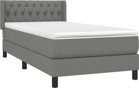 Box spring postel s matrací tmavě šedá 100 x 200 cm textil 3129930