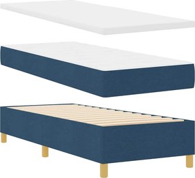 Postel s boxspringem s čelo Modrá 80 x 200 cm textil 3339657