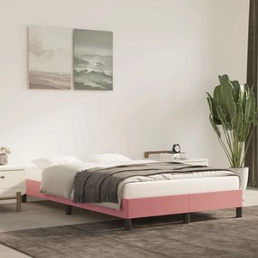 Rám postele růžový 120 x 190 cm samet - Default Title