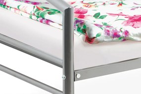 Autronic Postel jednolůžková 90x200 cm, kovová šedý lesk BED-1900 SIL