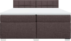 Box spring postel s matrací tmavě hnědá 200x200 cm textil 3285998