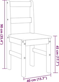 vidaXL Jídelní židle 2 ks Panama bílé 40 x 46 x 90 cm masivní borovice [4005731]