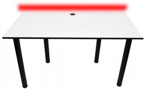 Počítačový herní stůl BIG B2 s LED , 160x73-76x80, bílá/černé nohy + USB HUB