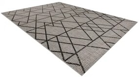 koberec SIZAL FLOORLUX 20508 stříbrný / Černá TROJÚHELNÍK velikost 200x290 cm | krásné koberce cz