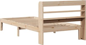 Rám postele s čelem 90 x 200 cm masivní borové dřevo 3306782