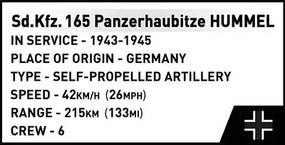 COBI 2663 Hummel Sd.Kfz.165 / Stavebnice / 1118 kostek / 2 figurky / o