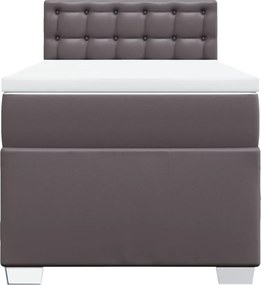 Box spring postel s matrací šedá 100x200 cm umělá kůže 3286110