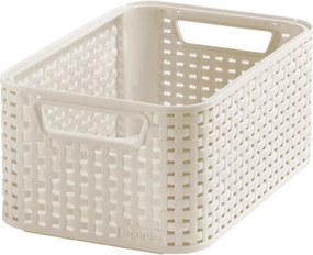 Box úložný Rattan Style2 S, krémový, 28,5 x 12,9 x 19,4 cm
