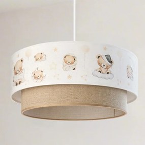 Brilagi- LED Dětský lustr na lanku BOBO 1xE27/60W/230V pr. 40 cm bílá/béž./medv.