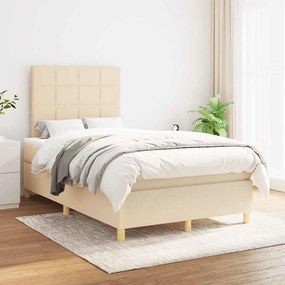 Box spring postel s matrací krémová 120x190 cm textil 3269935