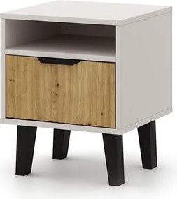 Noční stolek Borg Duo 1S kašmír / dub artisan