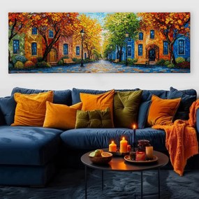 Obraz na plátně - La casa de los colores FeelHappy.cz Velikost obrazu (šířka x výška): 210 x 70 cm