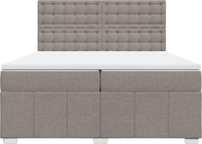 Box spring postel s matrací taupe 200x200 cm textil 3291793