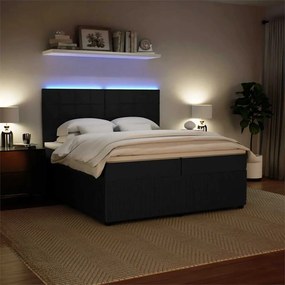 Box spring postel s matrací černá 200x200 cm samet 3294732