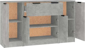Příborníky 3 ks betonově šedé kompozitní dřevo 3115831