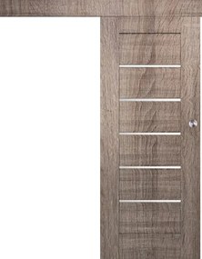 posuvné interiérové dveře na stěnu vasco doors IBIZA model 6 Průchozí rozměr: 70 x 197 cm, Orientace dveří: Levé dveře, Dekor: Dub šedý