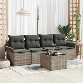 Set pohovek 5 ks Šedá polyratan 3345229