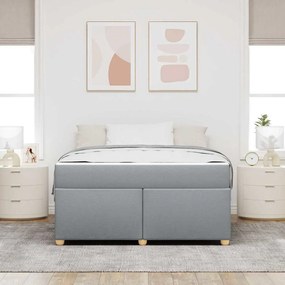Rám postele s matrací Světle šedá 160 x 200 cm textil 3399363