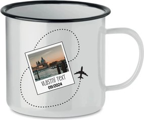 Personalizovaný retro plecháček s fotkou a cestovatelským motivem